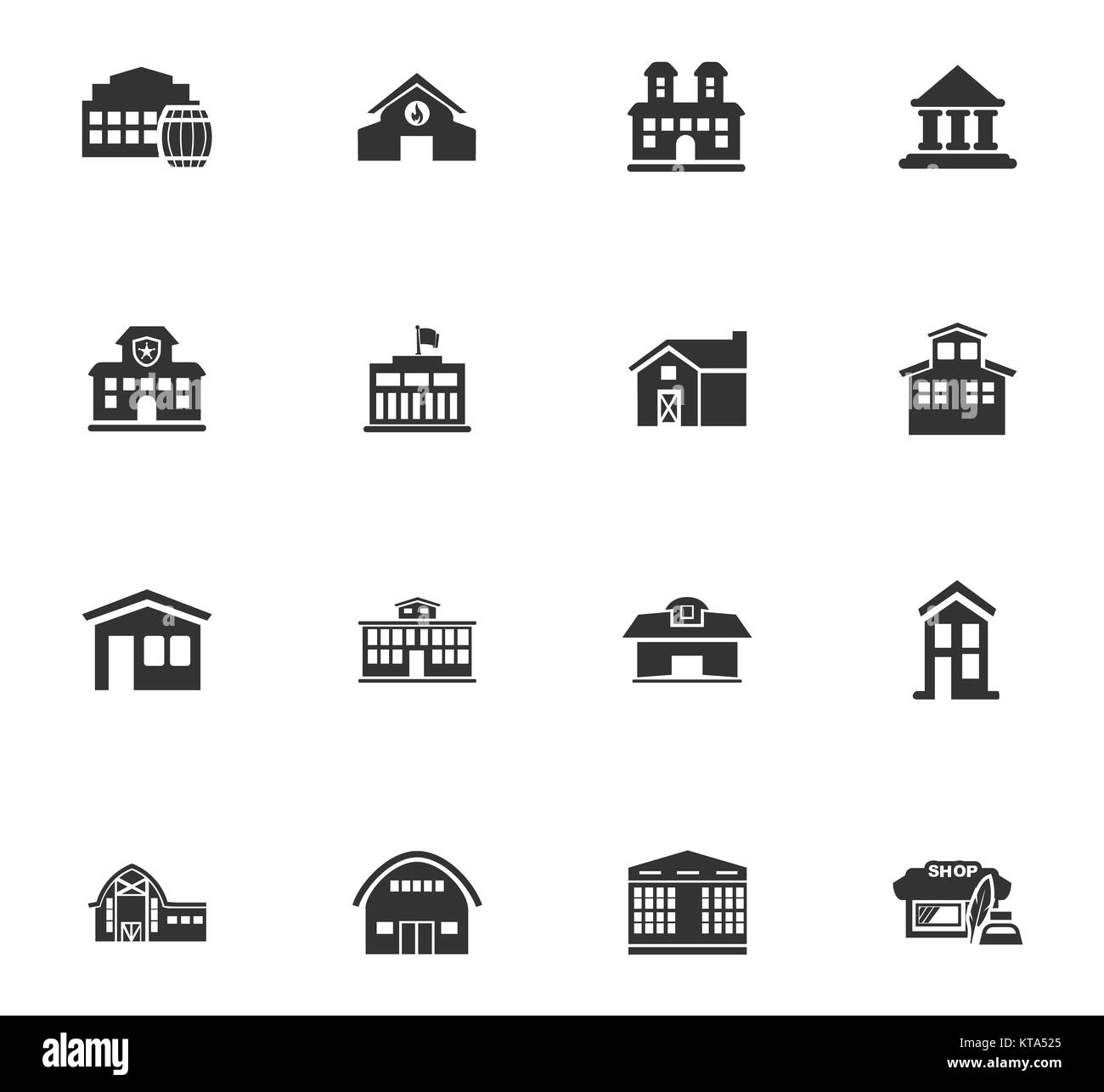 Die Infrastruktur der Stadt Symbole gesetzt Stockfotografie - Alamy