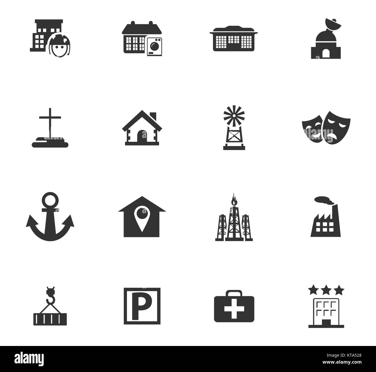 Die Infrastruktur der Stadt Symbole gesetzt Stockfotografie - Alamy