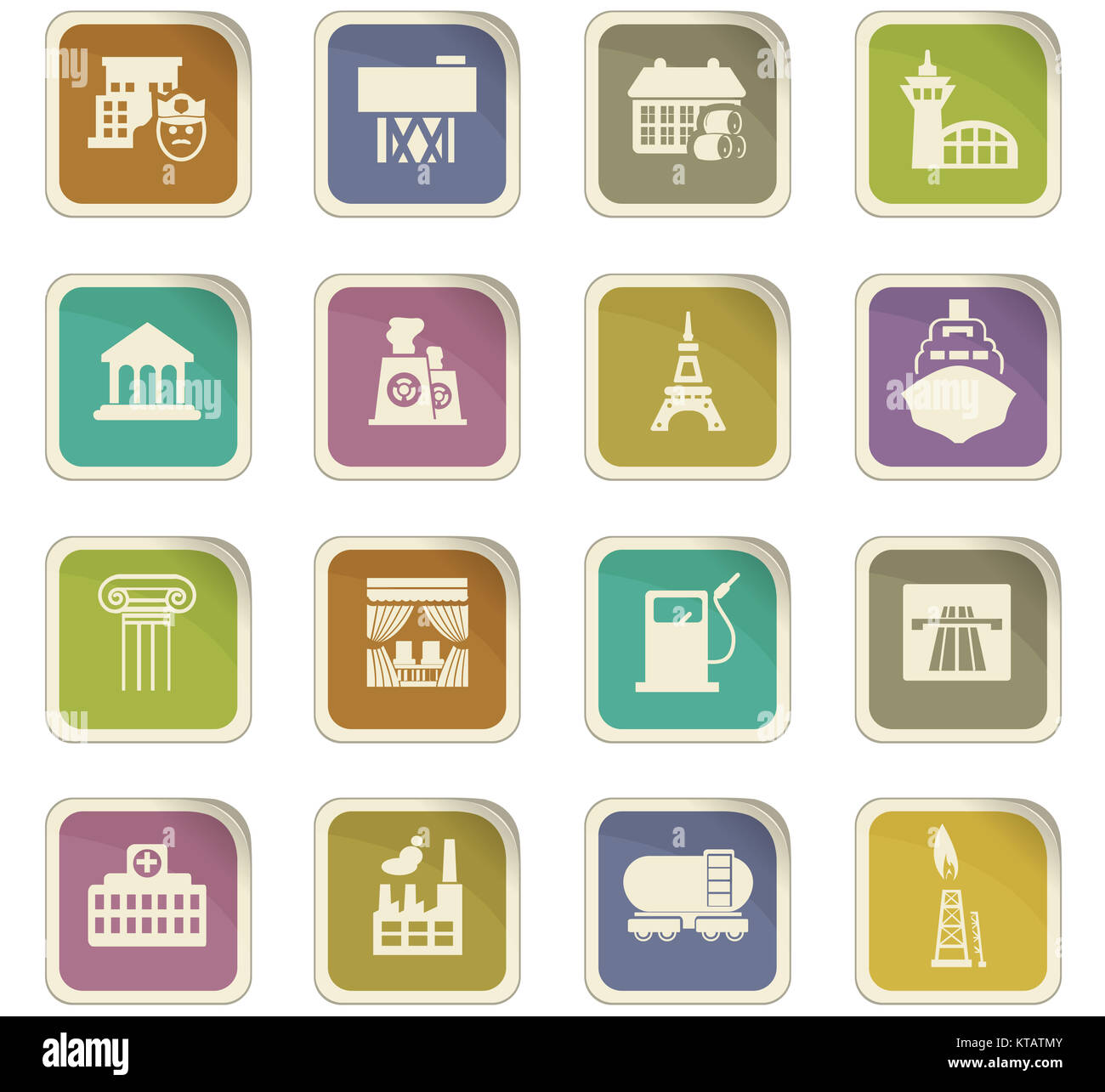 Die Infrastruktur der Stadt Symbole gesetzt Stockfotografie - Alamy