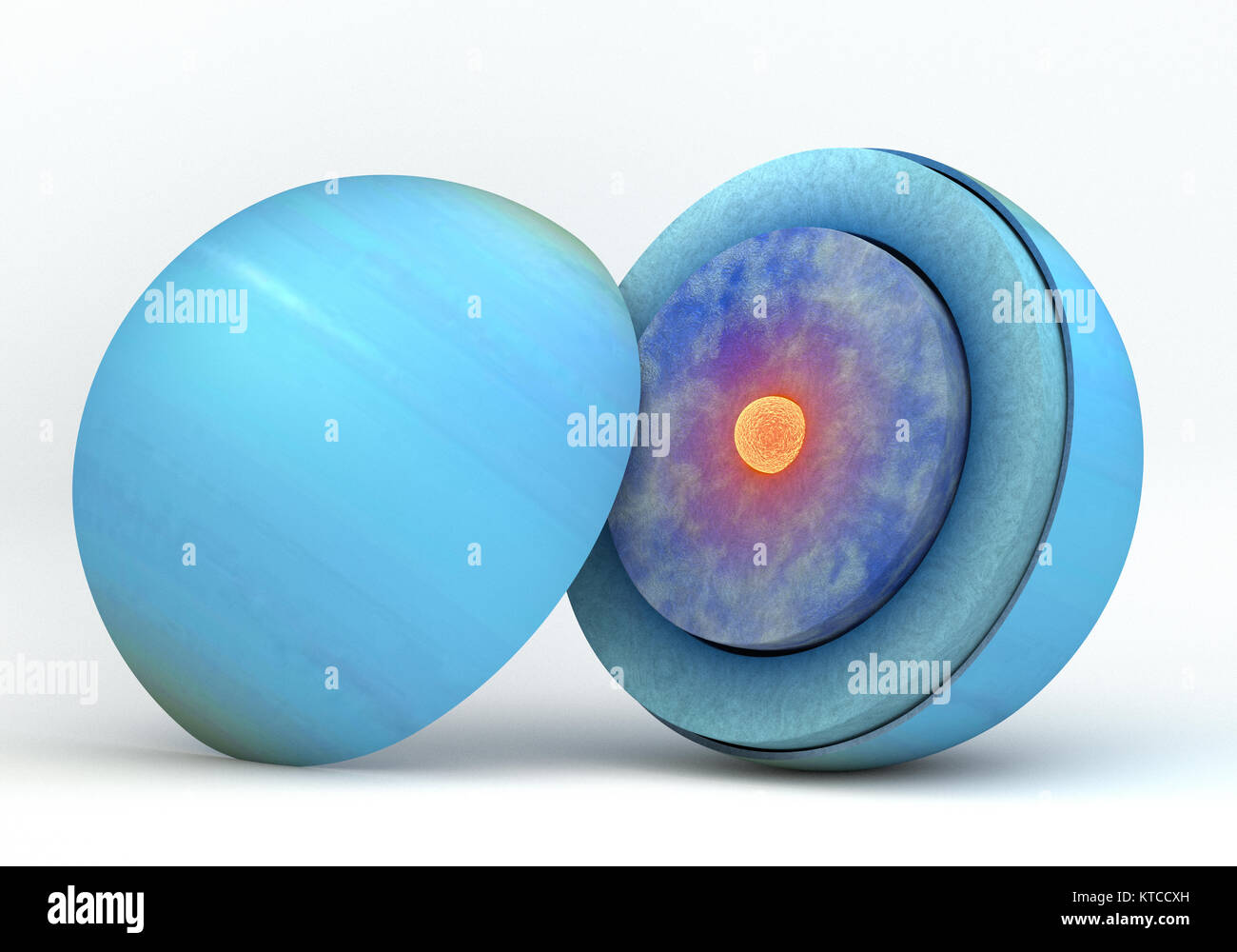 Dieses Bild stellt die interne Struktur des Planeten Uranus. Es handelt ...