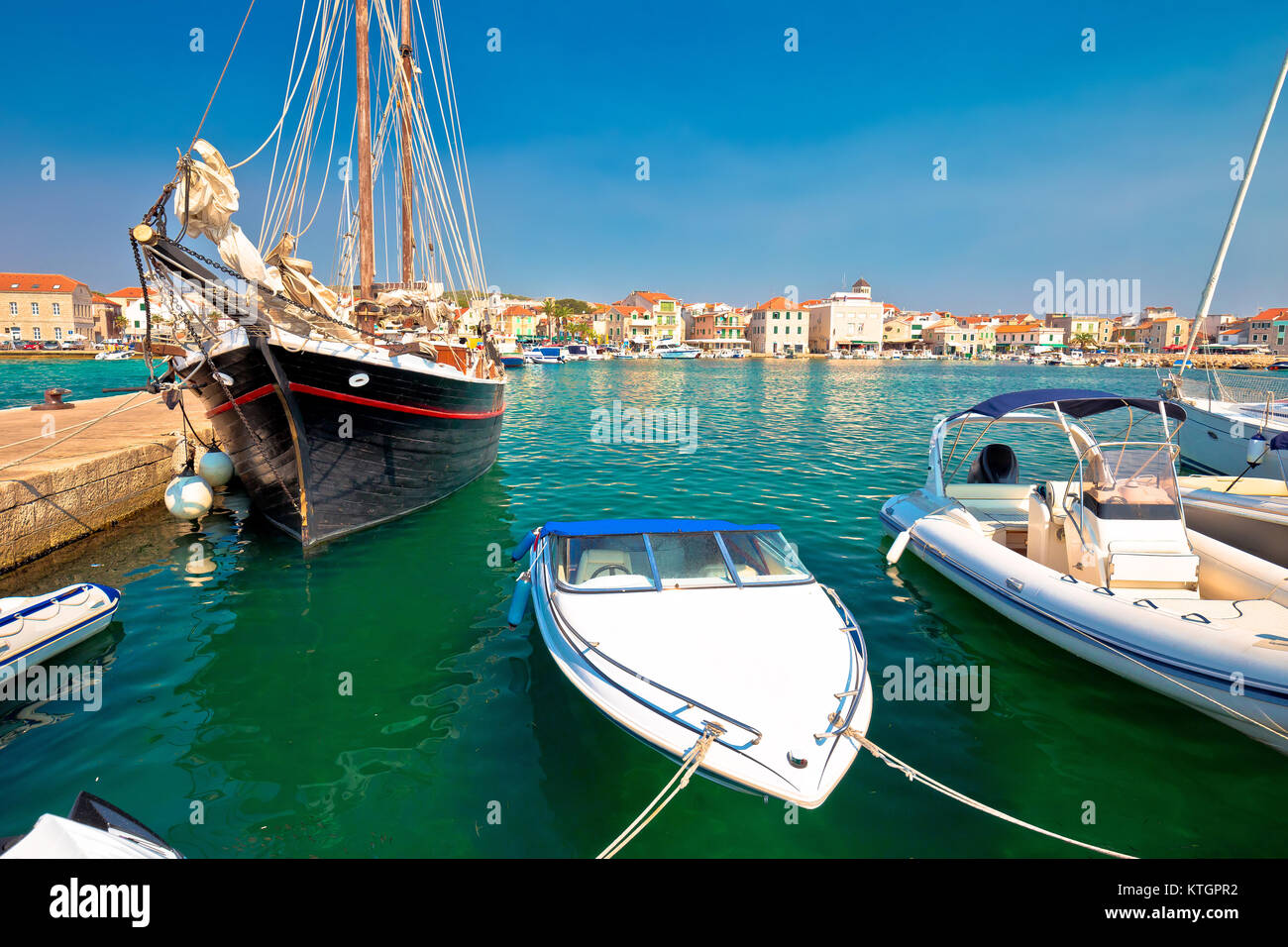 Vodice Old Town Touristic Destination Stockfotos & Vodice Old Town ...