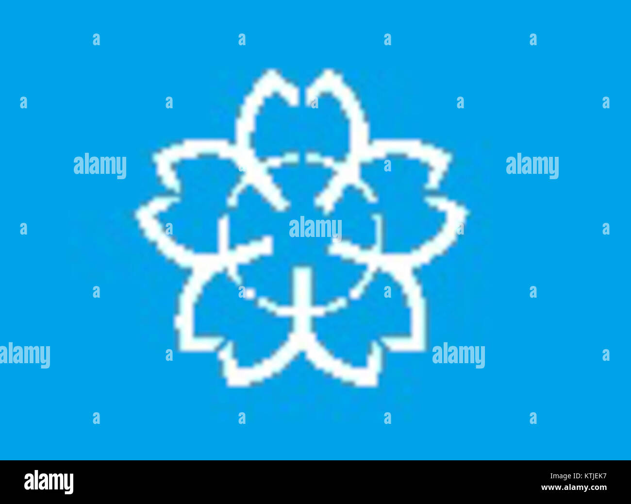 Die Flagge von Daigo Gunma, einer Gemeinde in Japan, repräsentiert die ...