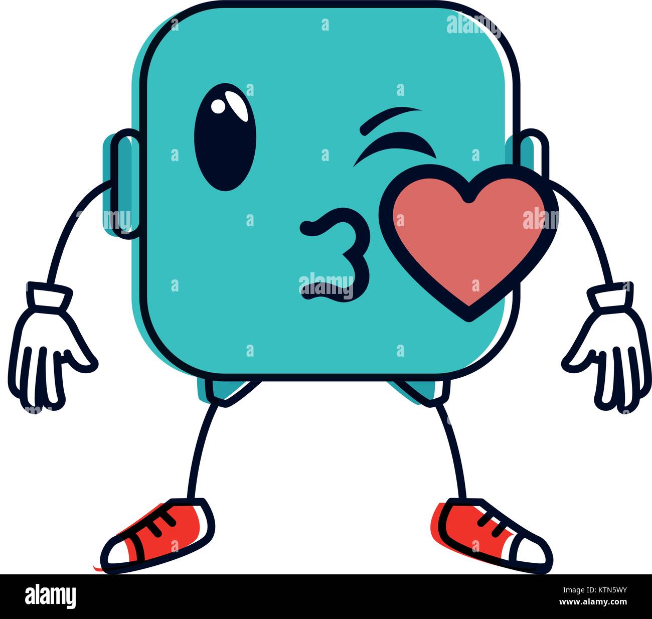 Küssen Gesicht Emoji-zeichen Vector Illustration Design Stock ...