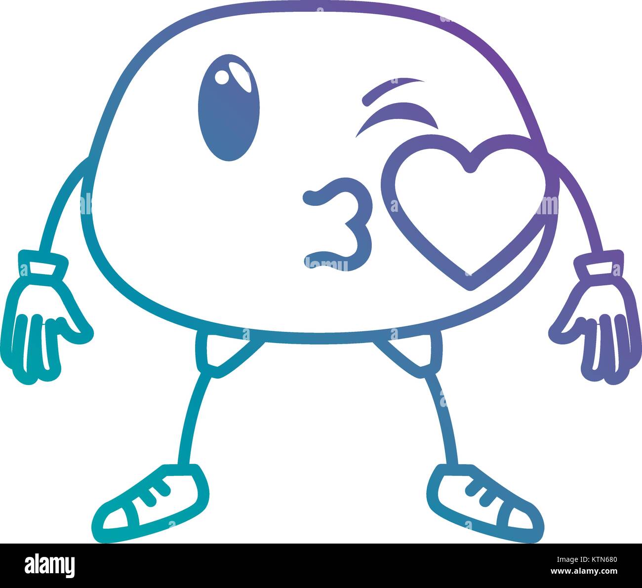 Küssen Gesicht Emoji-zeichen Vector Illustration Design Stock ...