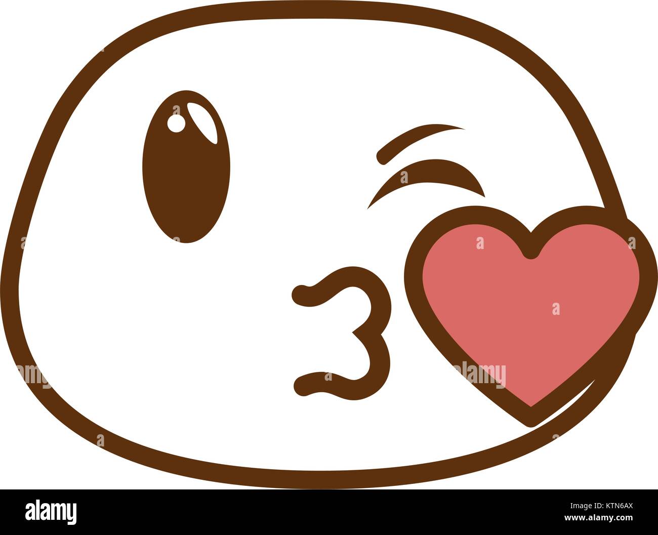 Küssen Gesicht Emoji-zeichen Vector Illustration Design Stock ...