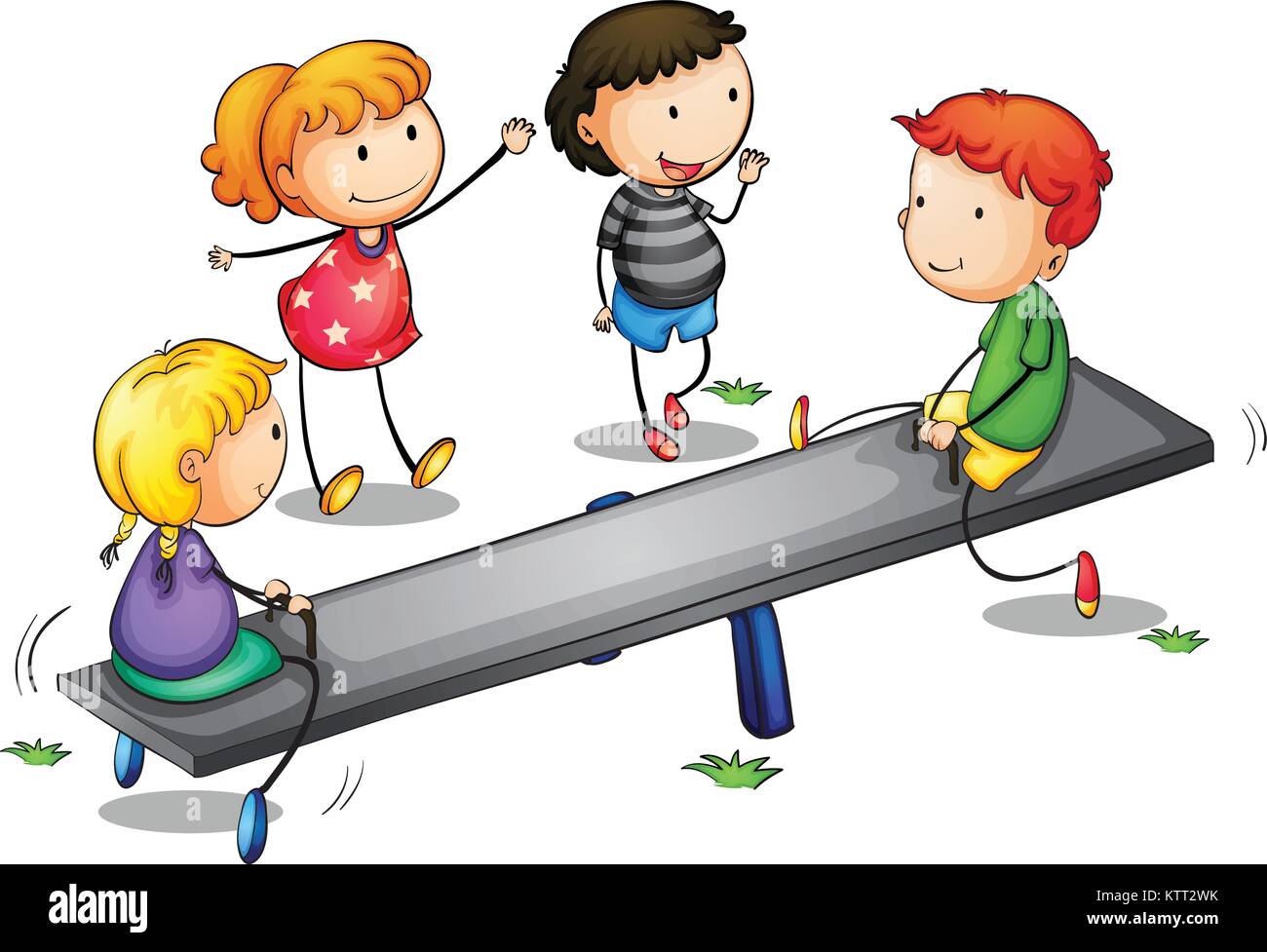 Kinder auf wippe cartoon -Fotos und -Bildmaterial in hoher Auflösung ...