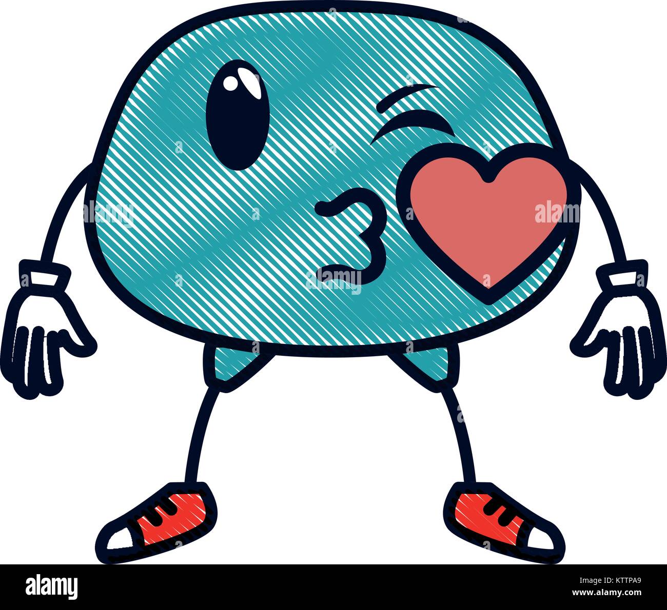 Küssen Gesicht Emoji-zeichen Vector Illustration Design Stock ...