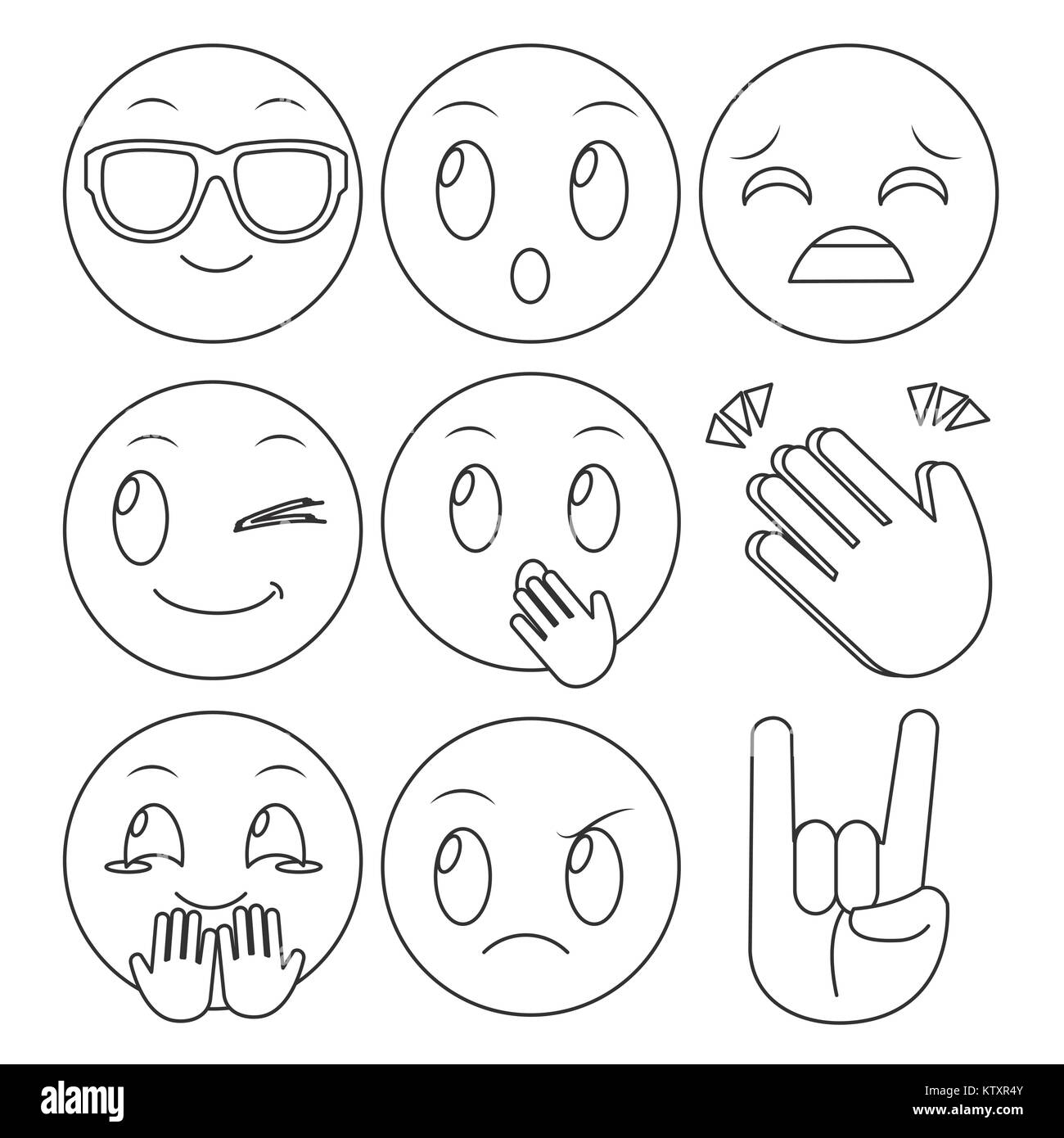 Social Media Emoticon Design Stock Vektorgrafik Alamy