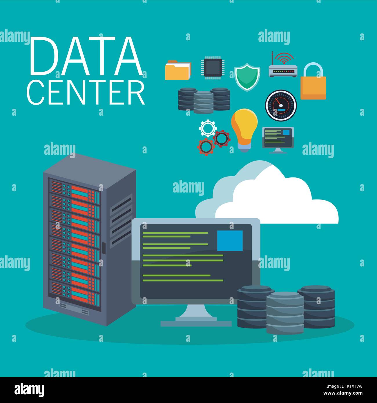 Data Center technology Symbole Stock-Vektorgrafik - Alamy