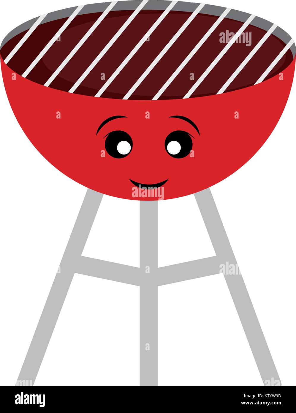 Kawaii Grill Vector Illustration Stock-Vektorgrafik - Alamy