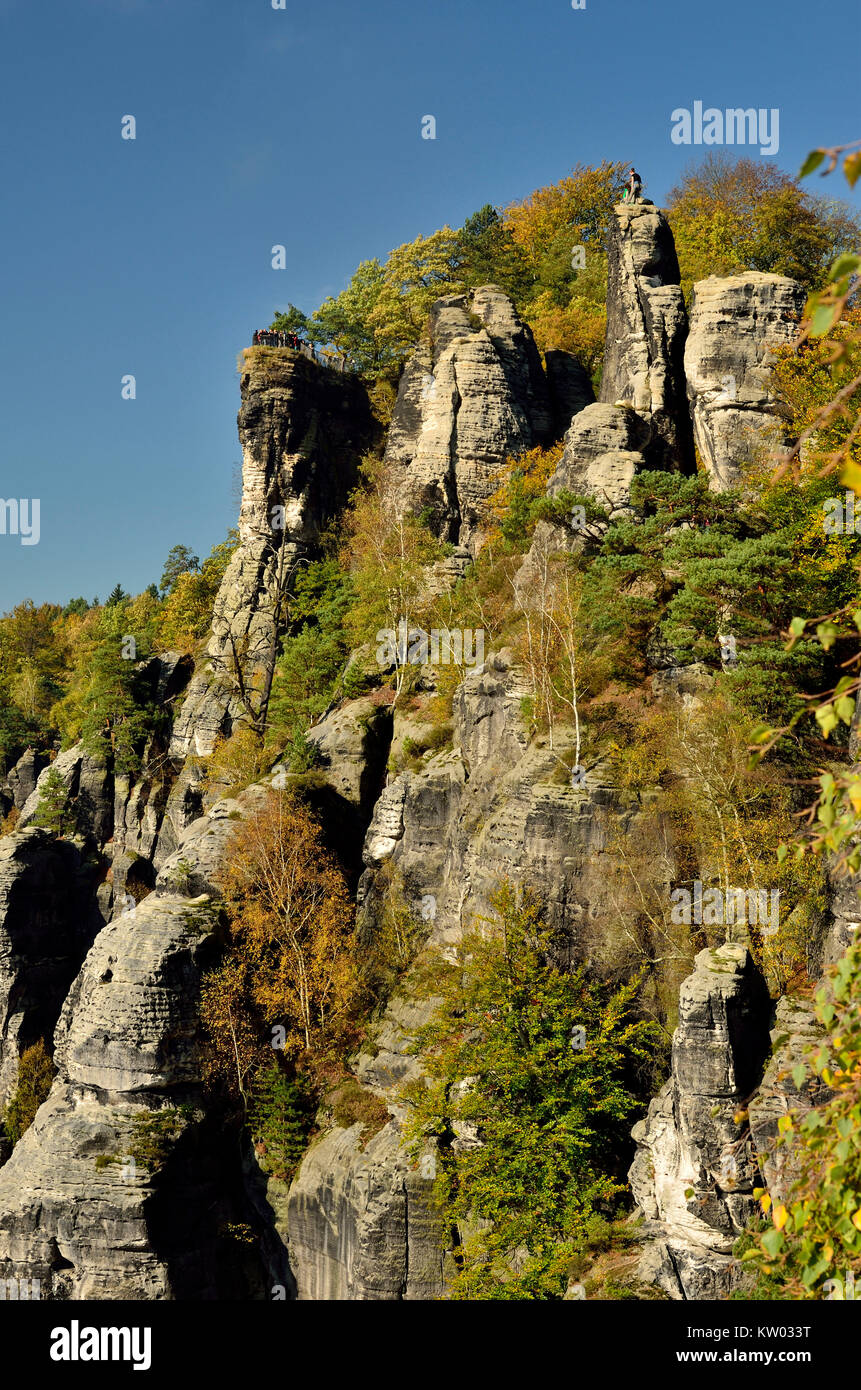 Elbsandsteingebirge, Sächsische Schweiz, Aussicht Plattform der Bastion ...