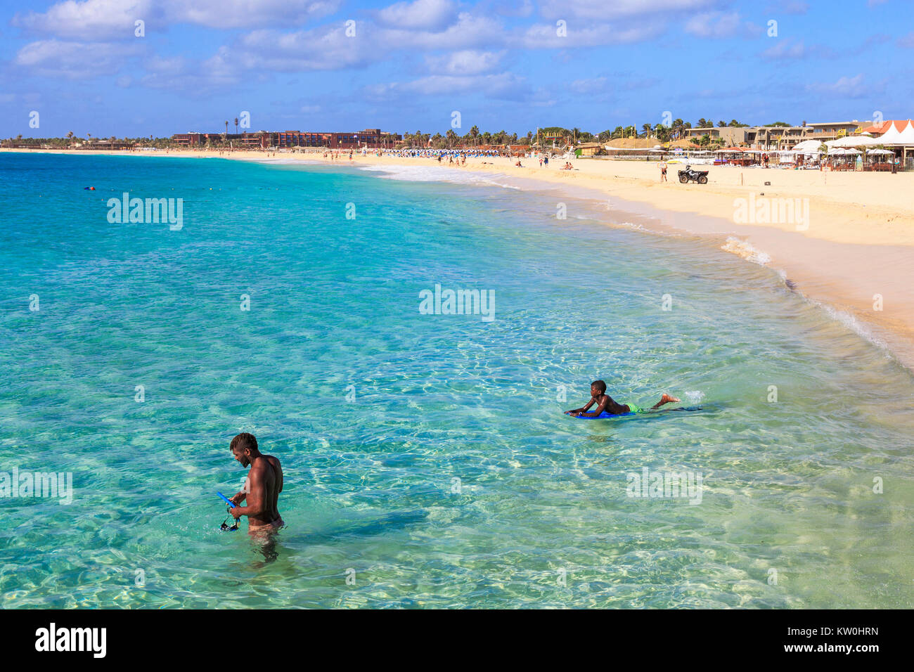 Öffentliche Strand in Santa Maria, Insel Sal, Salina, Kap Verde, Afrika ...