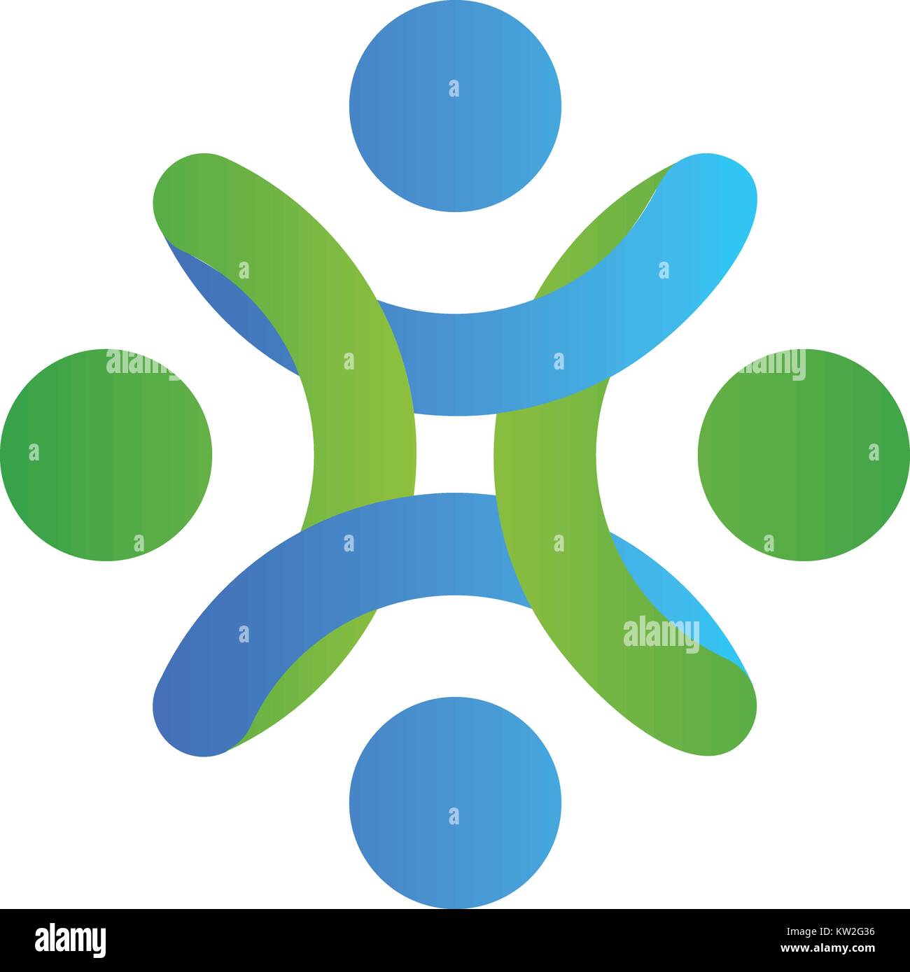 Abstract Vector Logo, stilisierte Menschen, menschliche Hilfe und ...