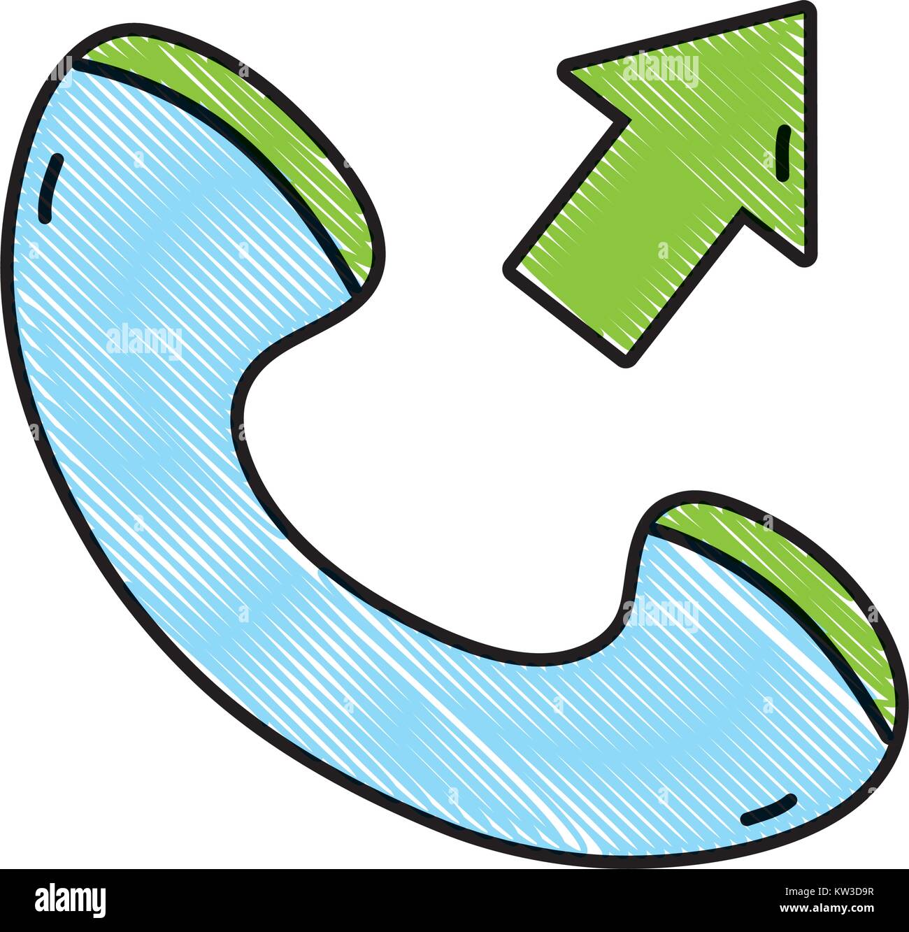 Geriebenen Anruf zeichen Telefon Symbol Vektor illustration Stock ...