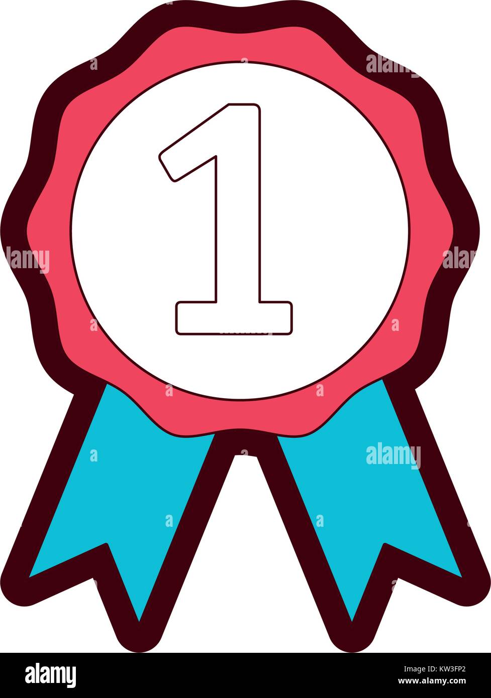 Linienfarbe Medaille Auszeichnung Erfolg Meister Symbol Vektor illustration Stock-Vektorgrafik ...