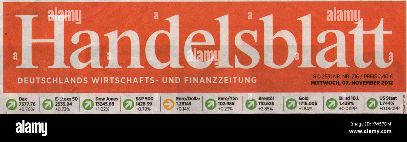 Handelsblatt logo -Fotos und -Bildmaterial in hoher Auflösung – Alamy