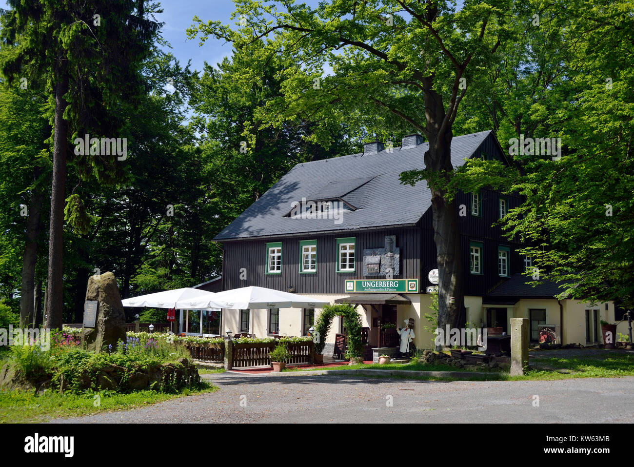 Sachsen, Bergbaude auf dem Unger mit Sebnitz, Sachsen, Bergbaude auf ...