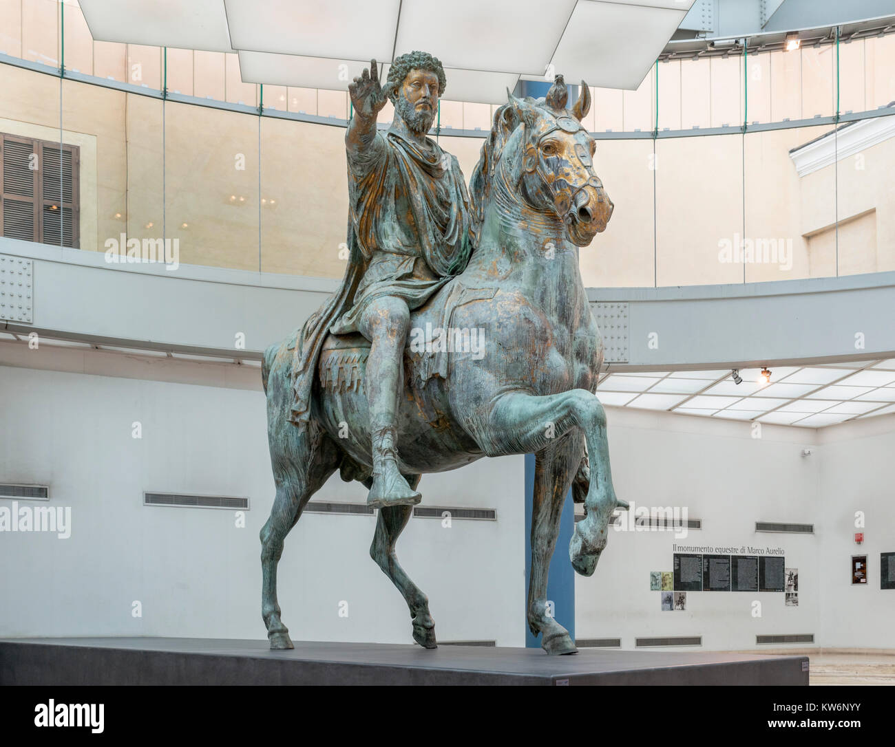 Reiterstandbild von Marcus Aurelius, aus der Zeit um 176 AD, Marcus ...