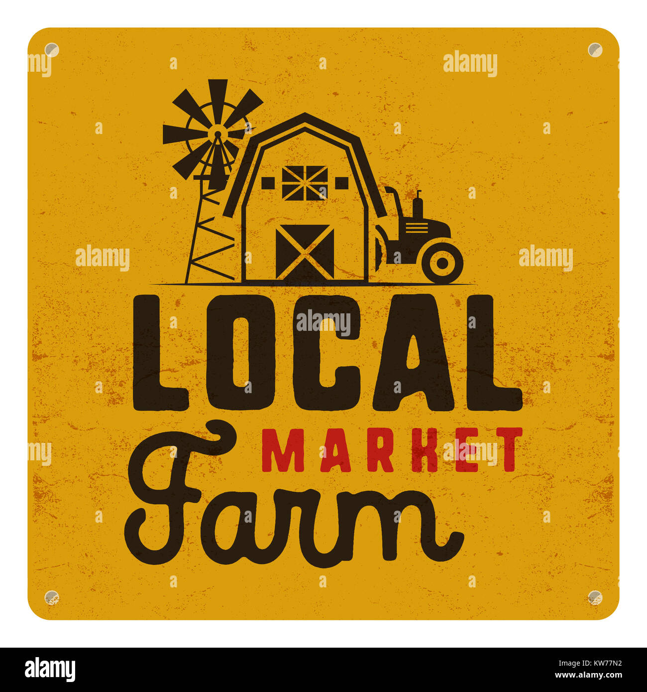 Lokale Bauernhof Markt Poster. Retro Design. Inklusive Landwirt Symbole ...