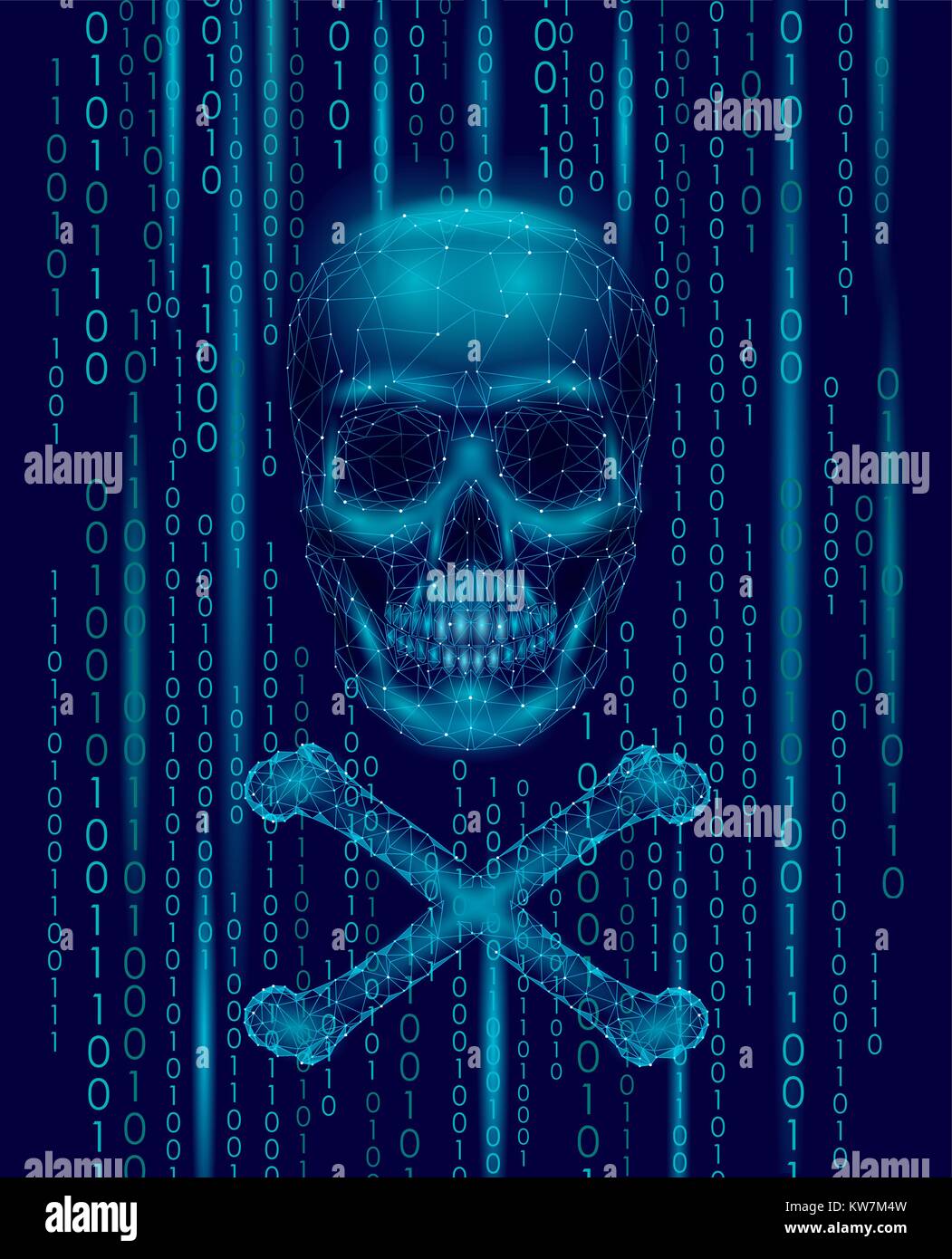 Blue hacker attack background skull -Fotos und -Bildmaterial in hoher ...