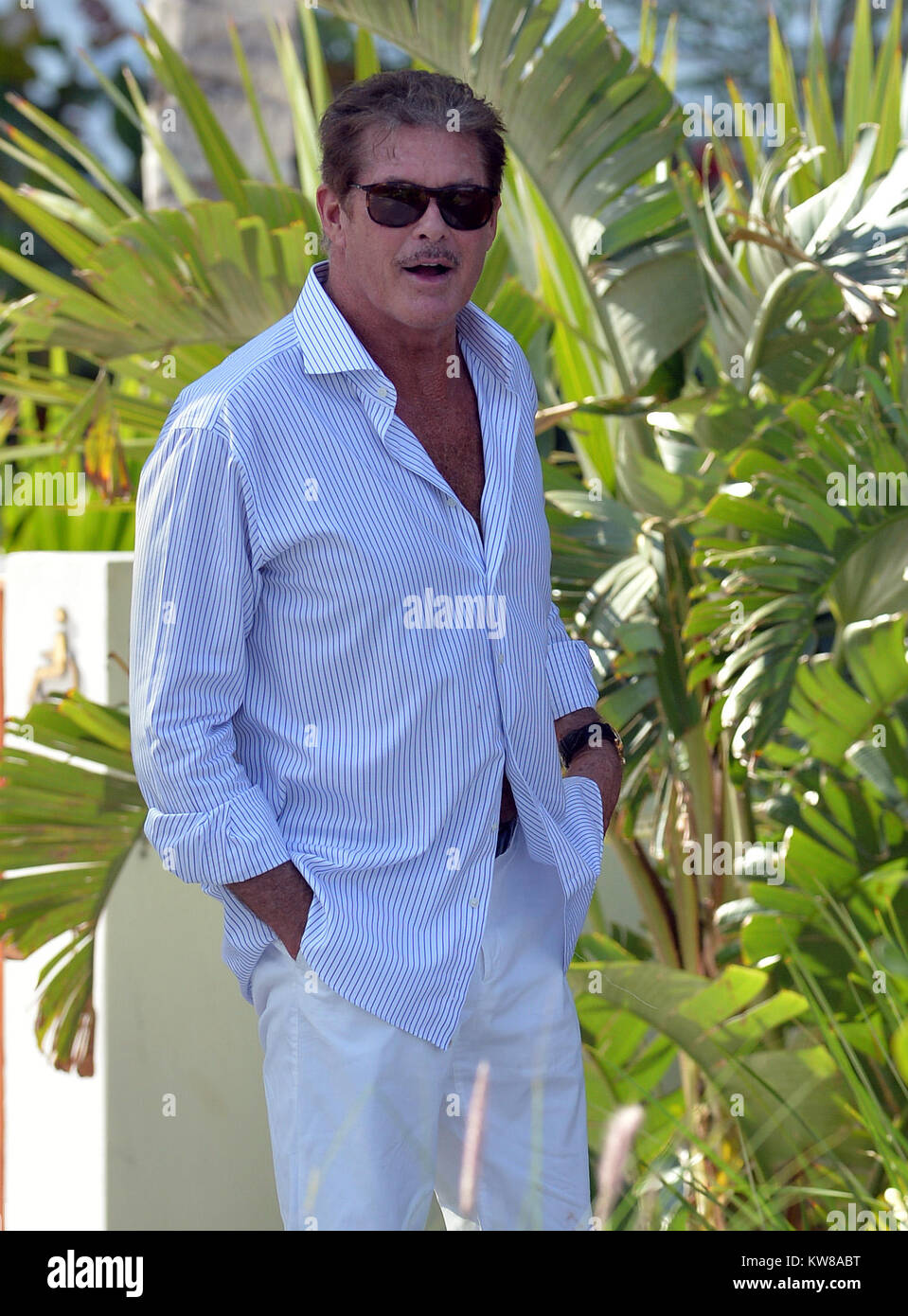 MIAMI BEACH, FL - 14. Mai: David Hasselhoff und Partner Hayley Roberts ...