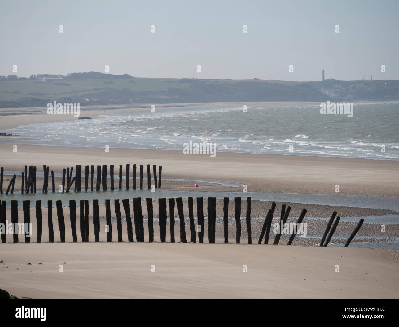 Der Strand von Wissant an der Opalküste im Norden von Frankreich ...
