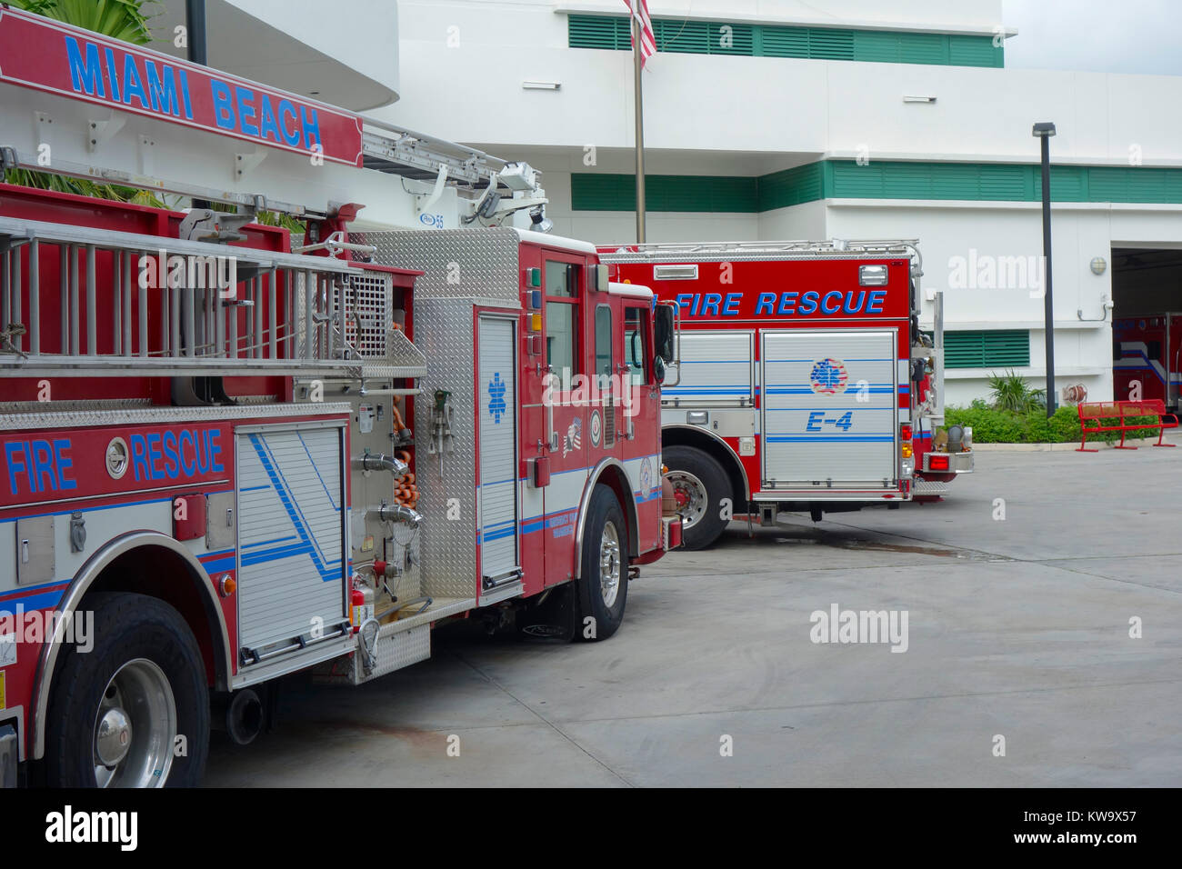 Fire Engine im Fire Station, Miami, Florida, USA Stockfotografie - Alamy