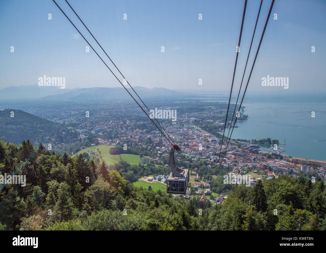 Landschaft der Bodensee oder Bodensee mit Blick vom Berg Pfänder in ...