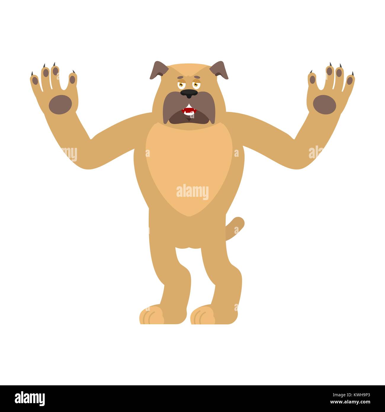 Hund glücklich. Pet frohe Emotionen. bulldog Fröhlich. Vector ...
