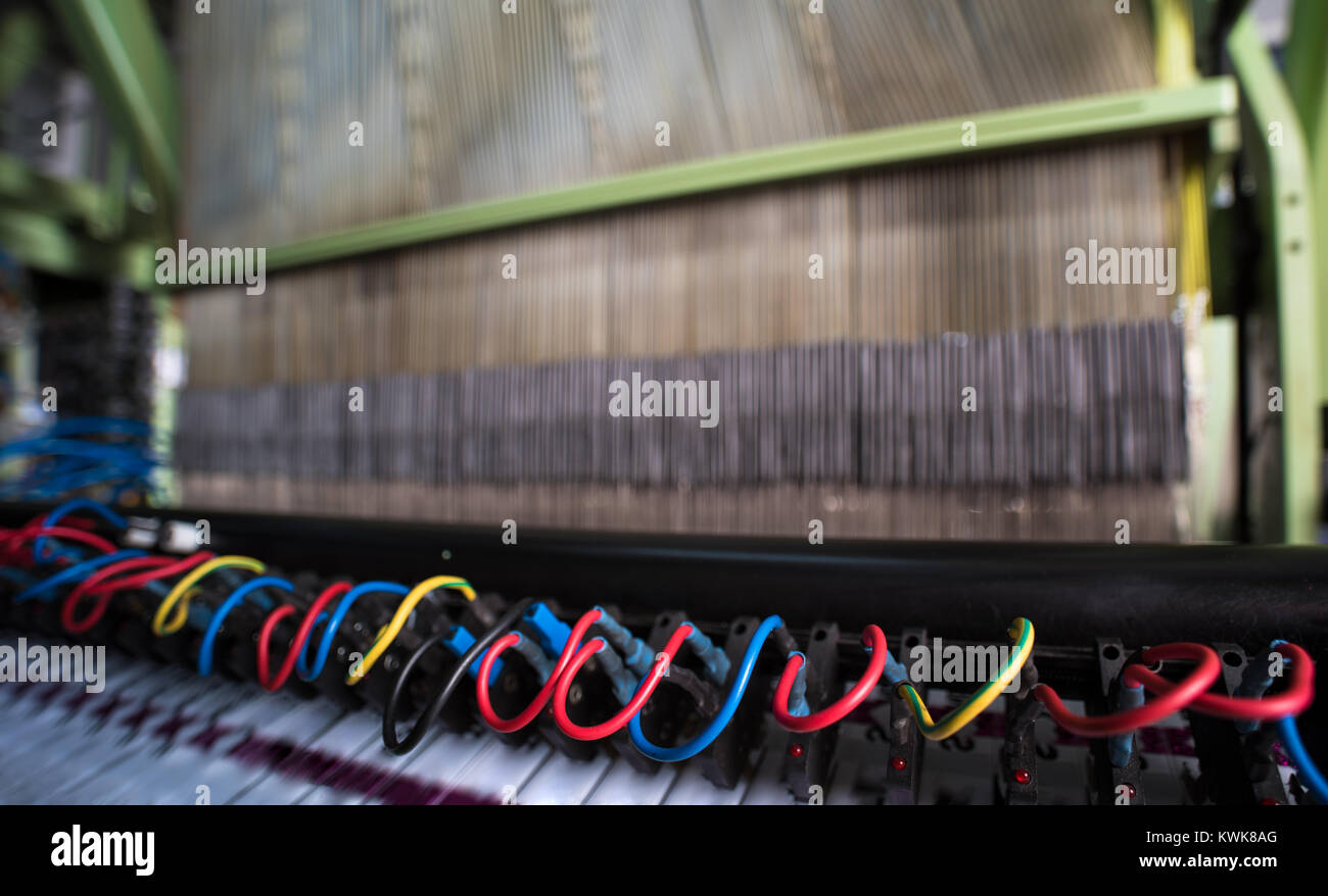 Label Webmaschine, ein Webstuhl Maschine für Kleidung oder gewebtes ...