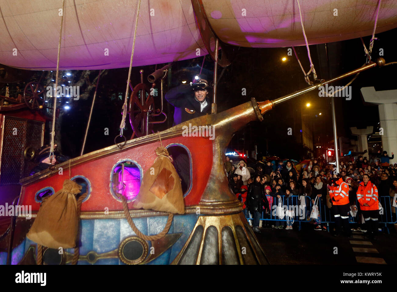 Drei weiser Mann Parade in Madrid am 05. Januar 2018. Credit: Gtres ...