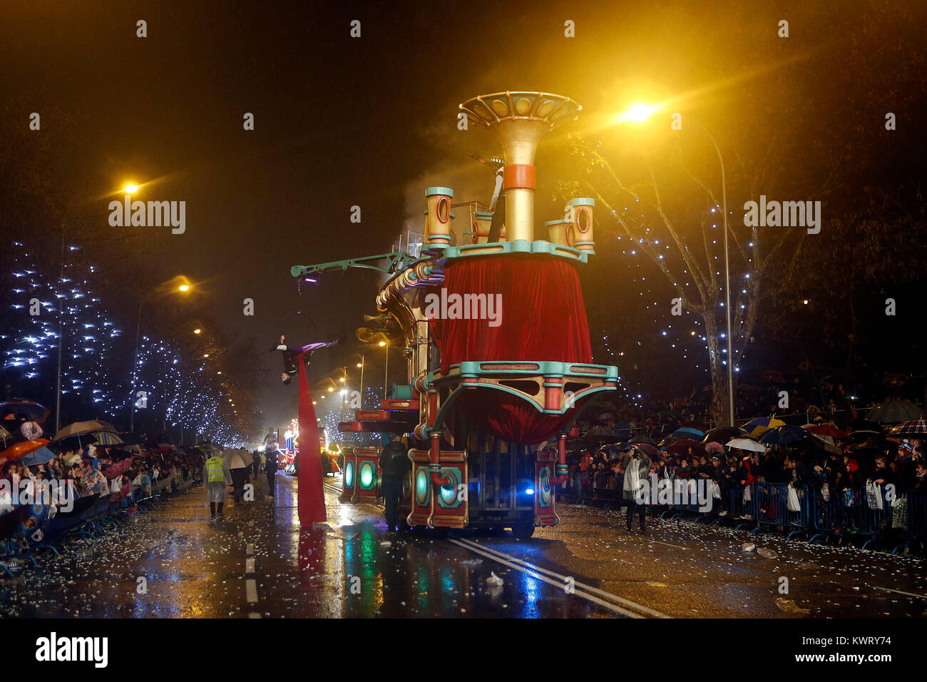 Drei weiser Mann Parade in Madrid am 05. Januar 2018. Credit: Gtres ...