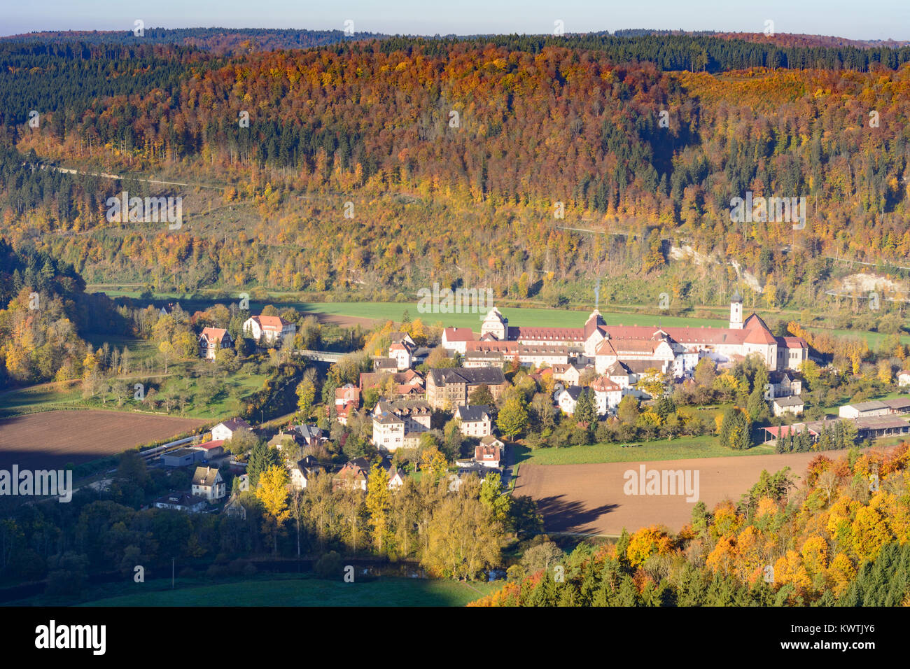 Beuron: Donau-Durchbruch (Donau Durchbruch), Kloster der Erzabtei ...