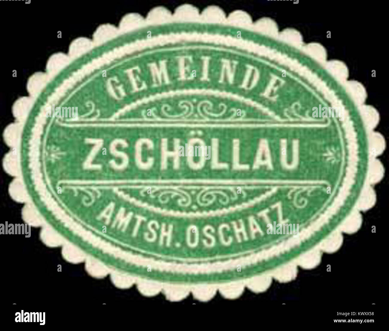 Dieses Siegel, aus der Gemeinde Zschöllau in der Amtshauptmannschaft ...