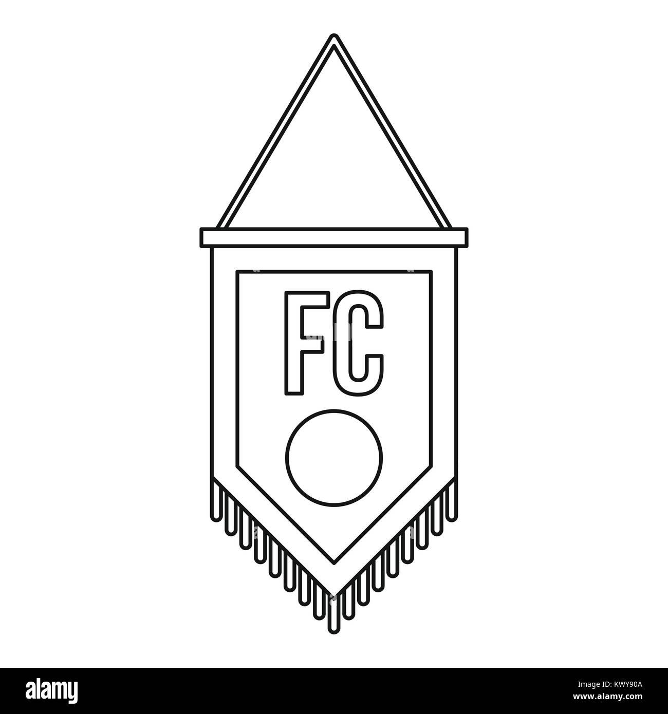 Fussball Wimpel Symbol, outline Style Stock-Vektorgrafik - Alamy