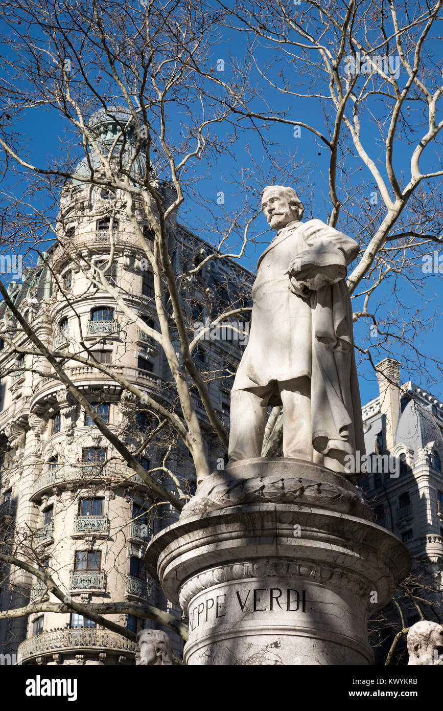 Giuseppe Verdi Monument an Verdi Square Park auf der Upper West Side ...