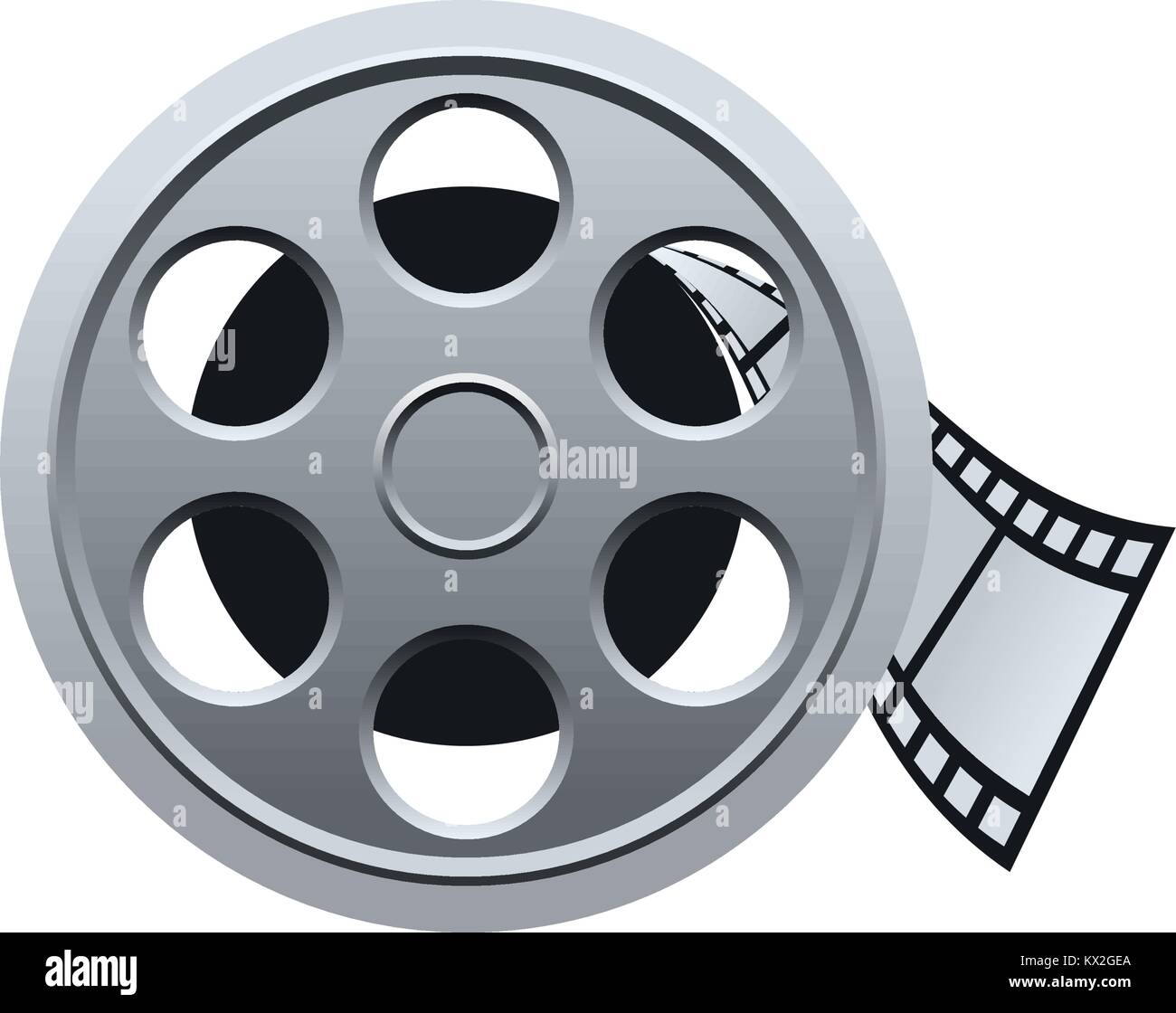 Filmrolle mit Filmstreifen auf weißem Hintergrund. Realistische vektor ...