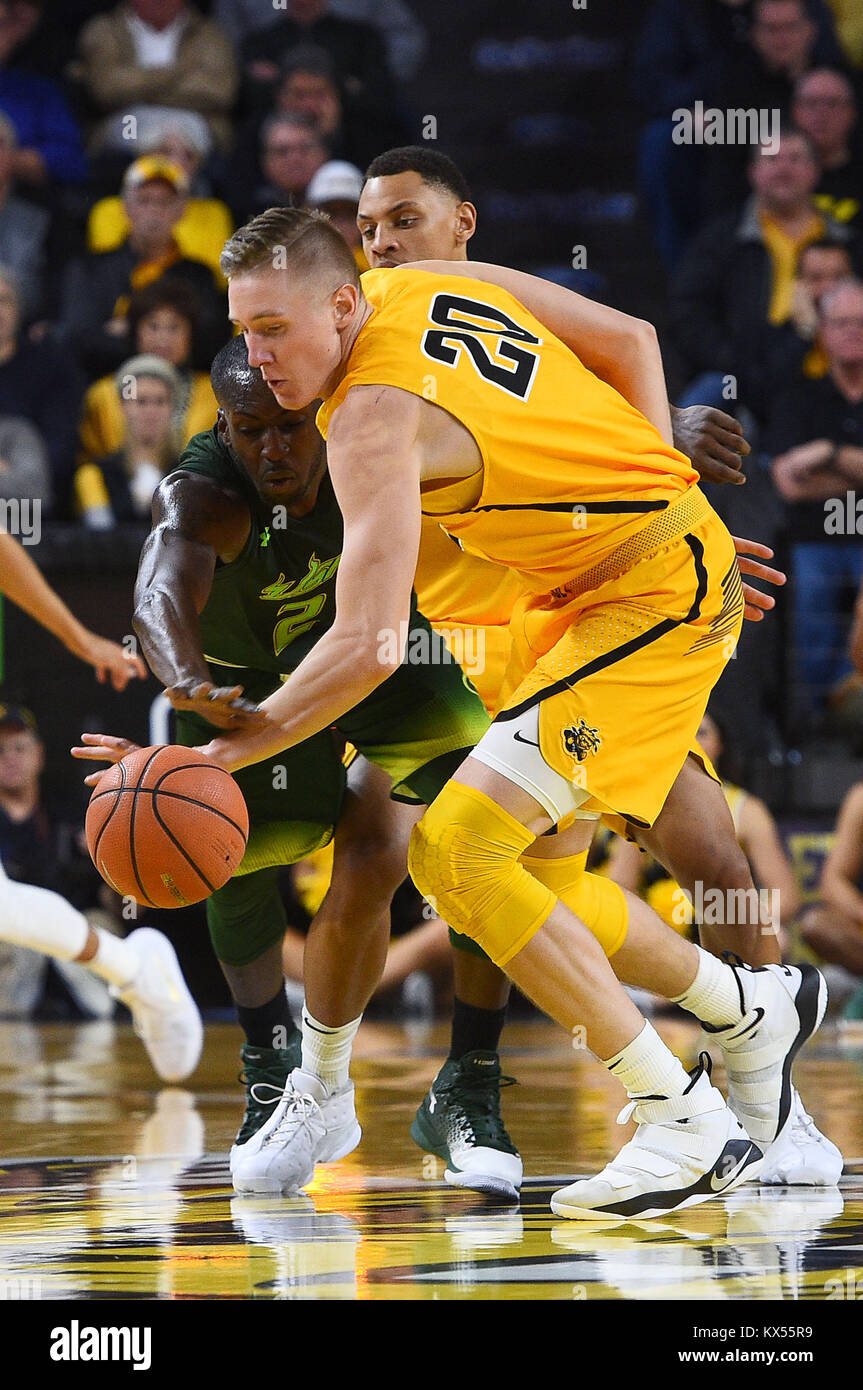 Wichita, Kansas, USA. 07 Jan, 2018. Wichita Zustand Shockers Zentrum ...