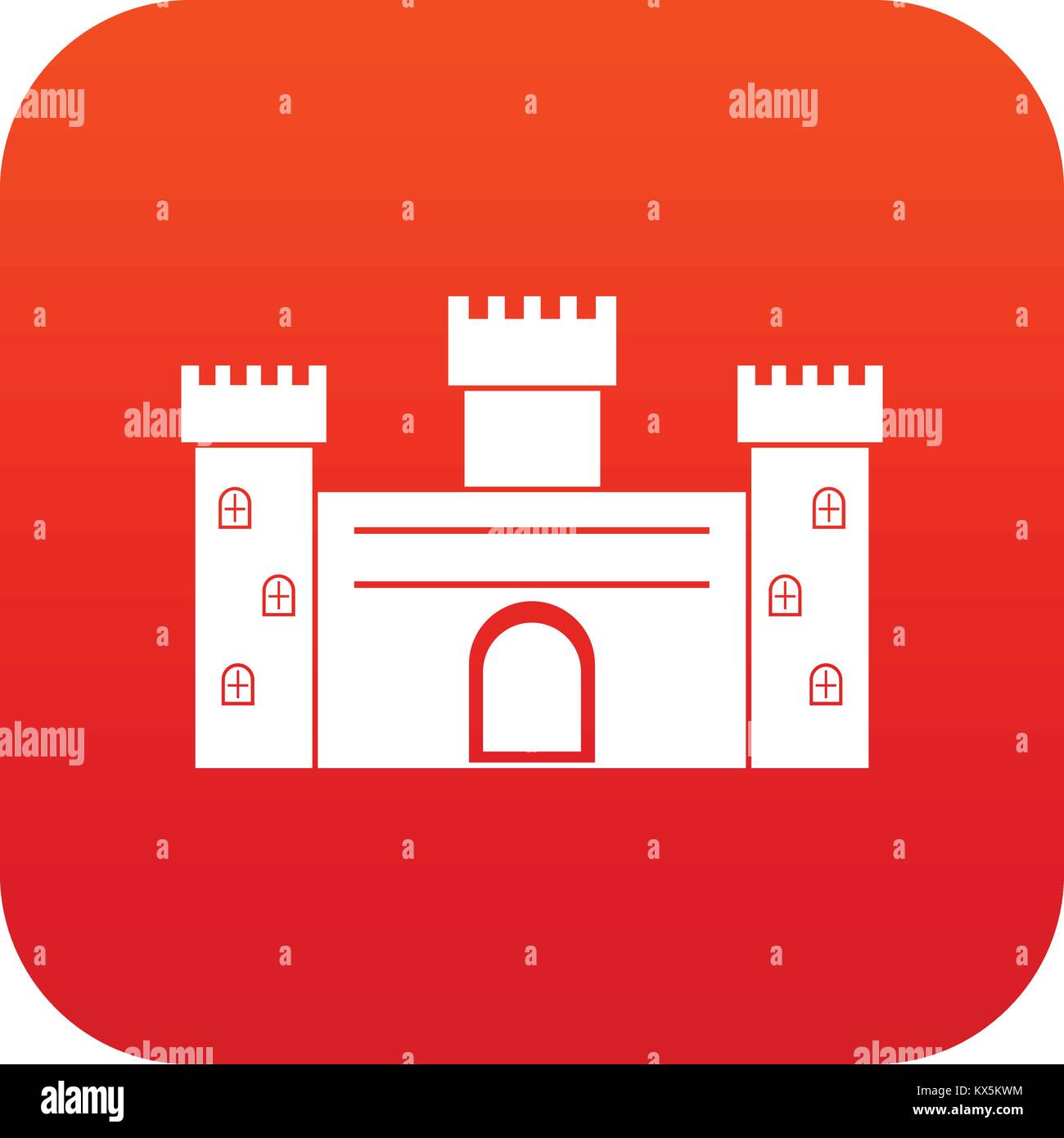 Mittelalterliche Festung Symbol digital Rot Stock-Vektorgrafik - Alamy