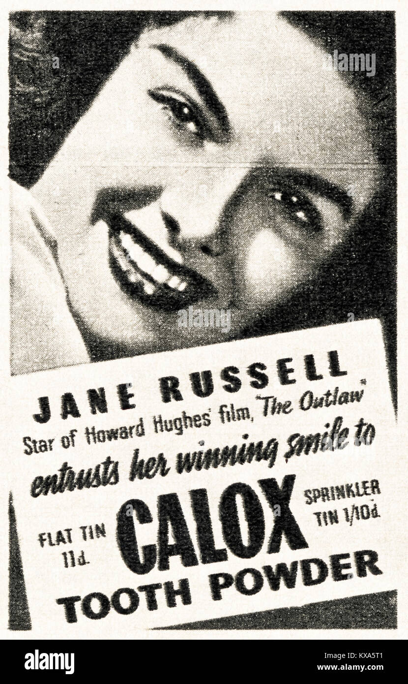 1940er Jahre alten Vintage original advert Werbung Calox Zahn Pulver ...