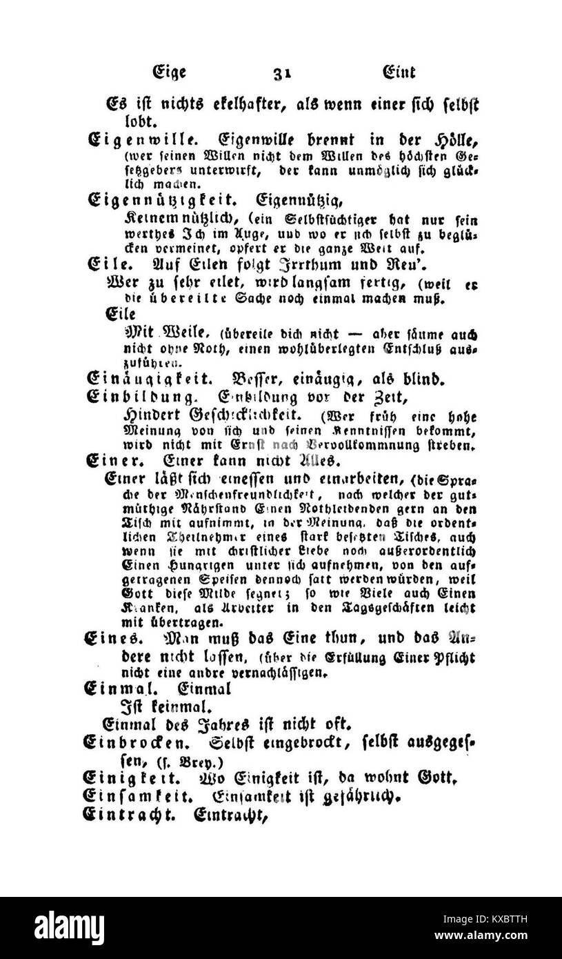 Dieser Eintrag aus dem *Sprichwörter-Lexikon* von Wagener gibt ...