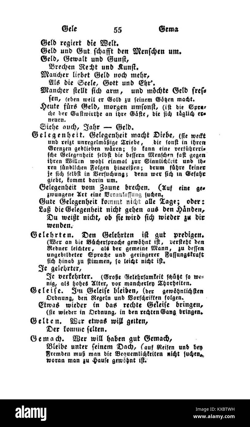 Dieser Eintrag aus Wageners Sprichwörter-Lexikon liefert Erklärungen ...