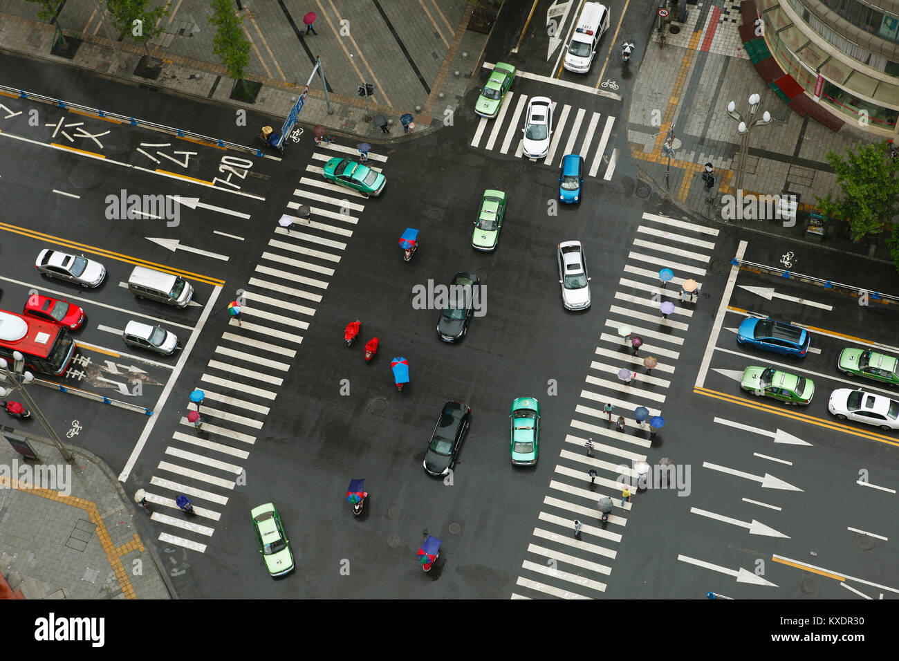 Kreuzung von oben, Chengdu, Sichuan, China Stockfotografie - Alamy
