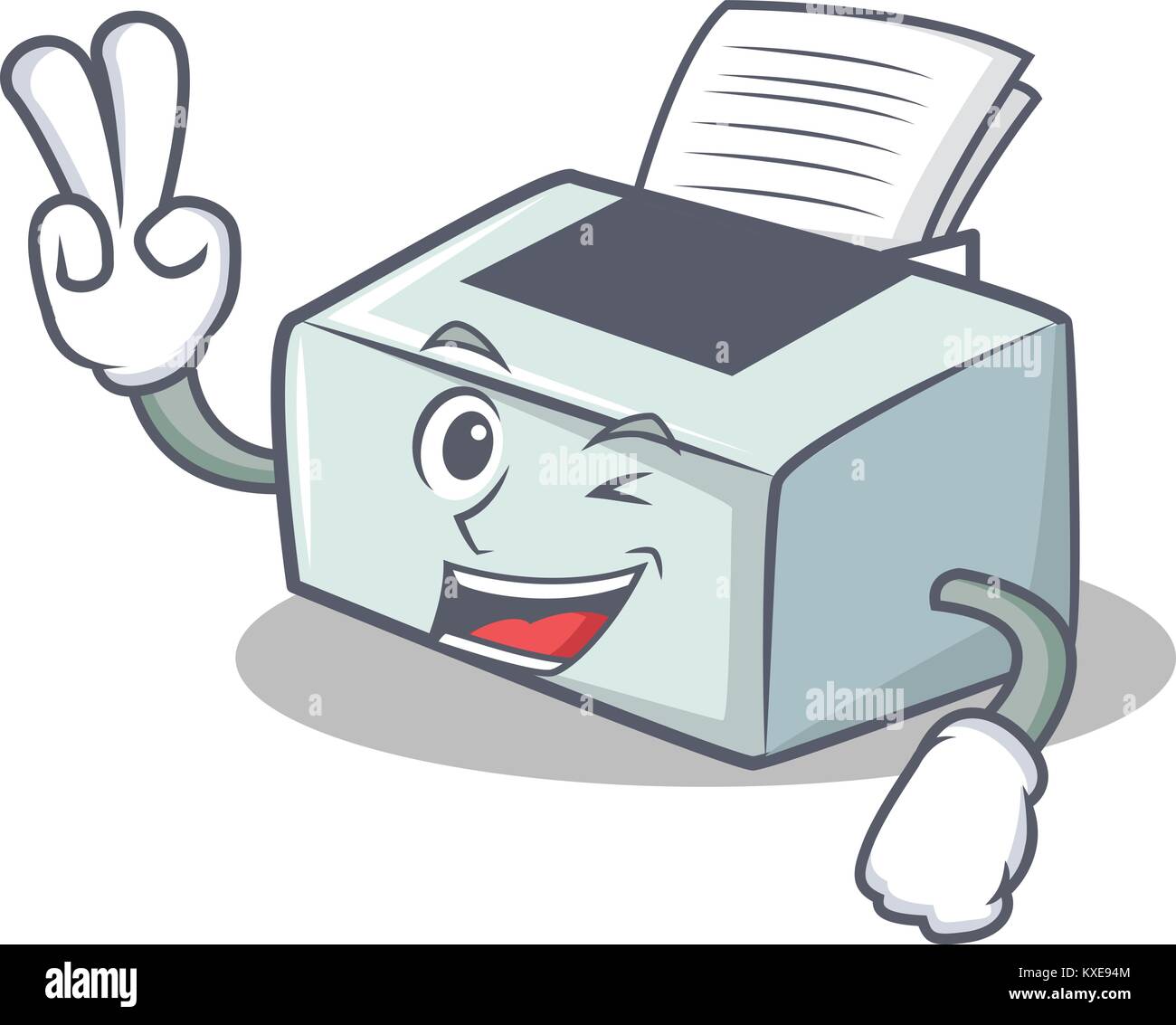 Zwei Finger Drucker Charakter Cartoon Stil Stock-Vektorgrafik - Alamy