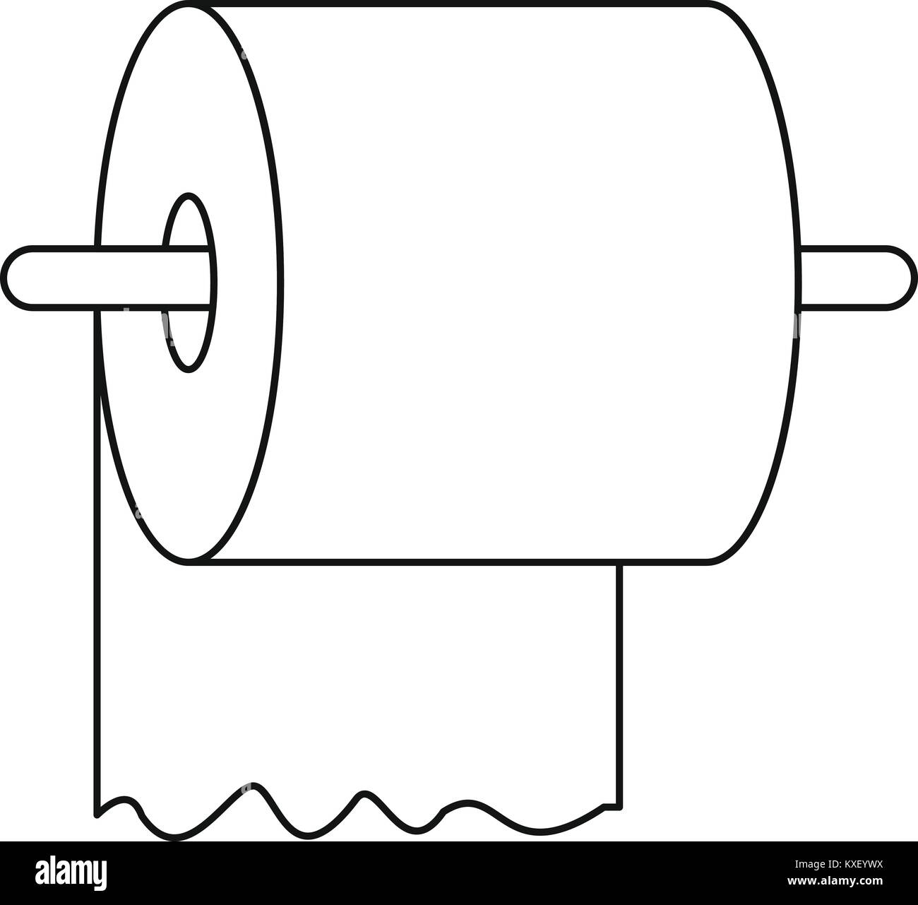 Wc Papier Halter Symbol, outline Style Stock-Vektorgrafik - Alamy