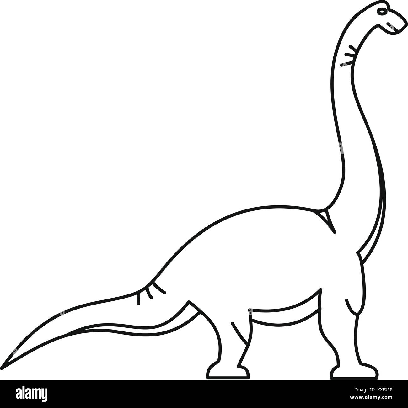 Brachiosaurus Symbol, outline Style Stock-Vektorgrafik - Alamy