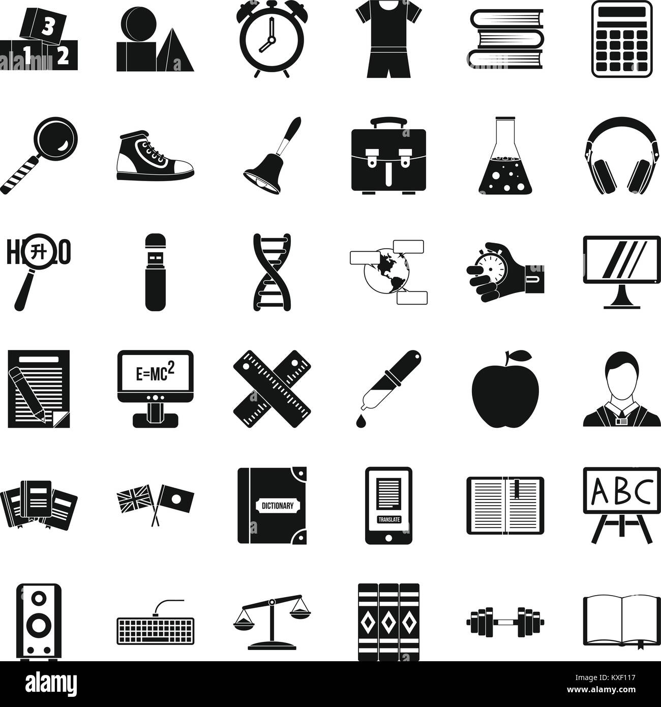 Abc Symbole gesetzt, einfachen Stil Stock-Vektorgrafik - Alamy