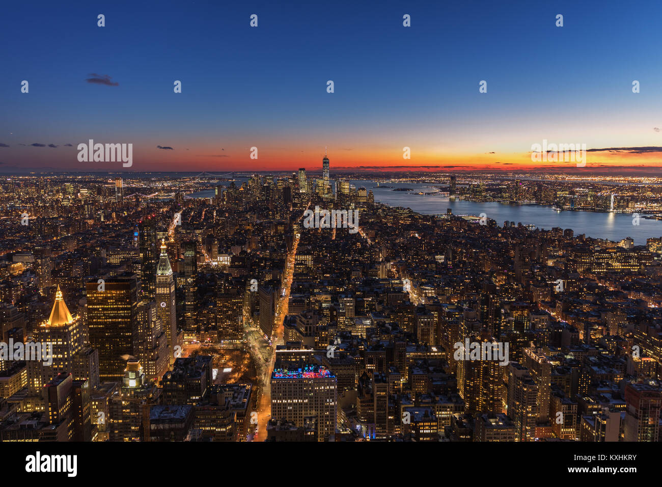 Times Square, Night, Aerial Stockfotos und -bilder Kaufen - Alamy