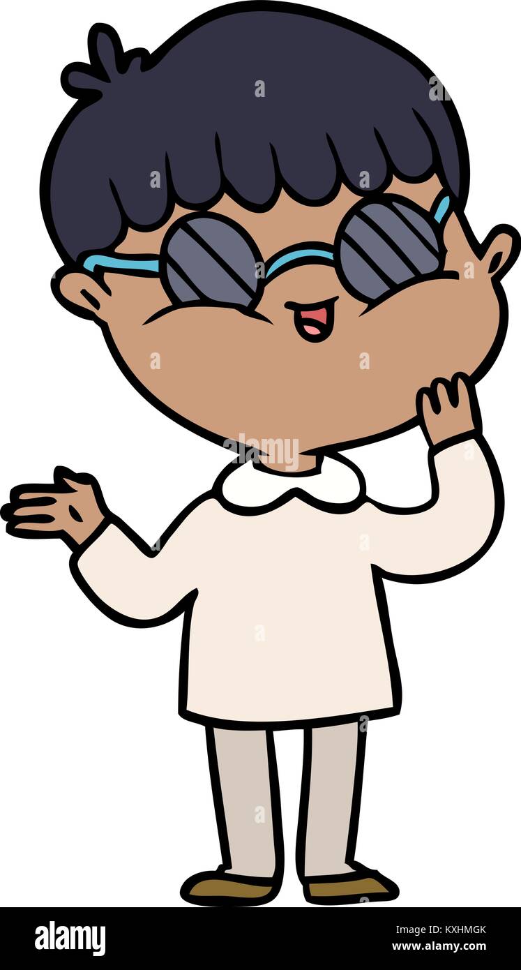Cartoon boy Brille tragen Stock-Vektorgrafik - Alamy
