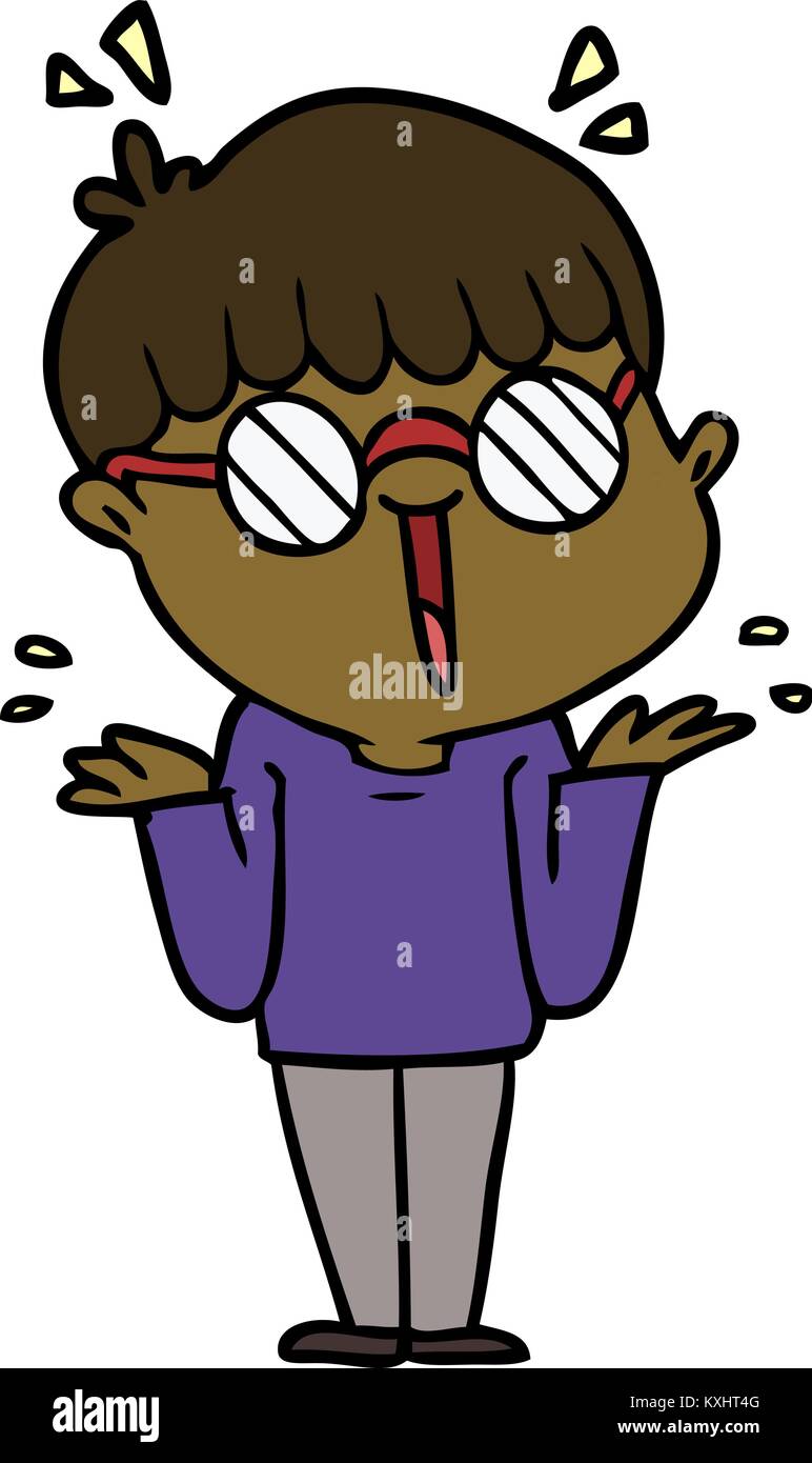 Cartoon boy Brille tragen Stock-Vektorgrafik - Alamy